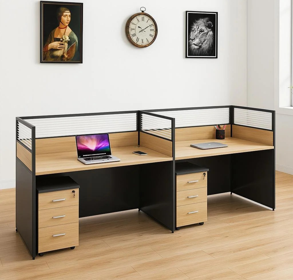 2-Way Modular Straight Workstation - Digital Mart Furniture -Furniture ...