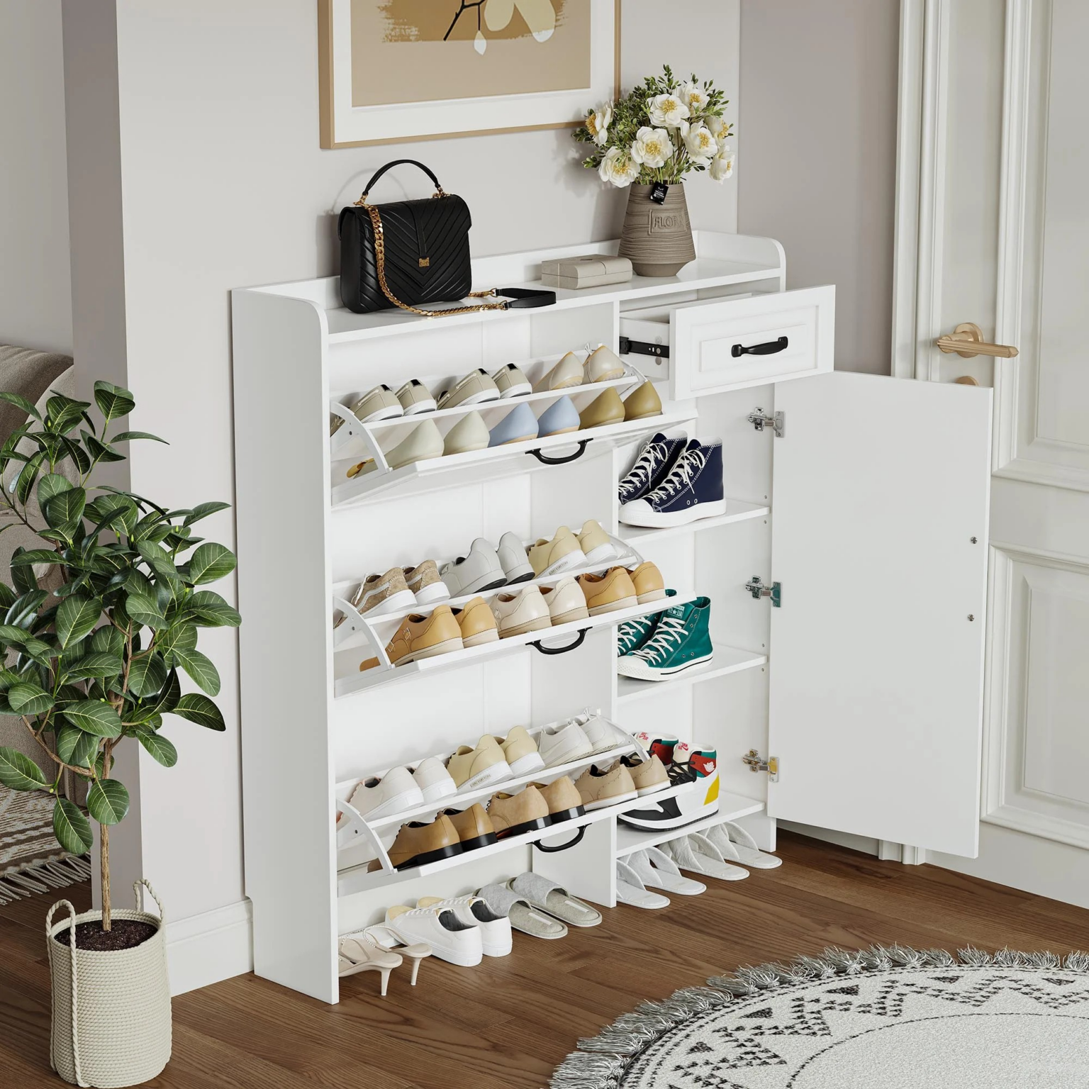 White Shoe Storage Rack - Digital Mart Furniture -Furniture Shop in Kenya